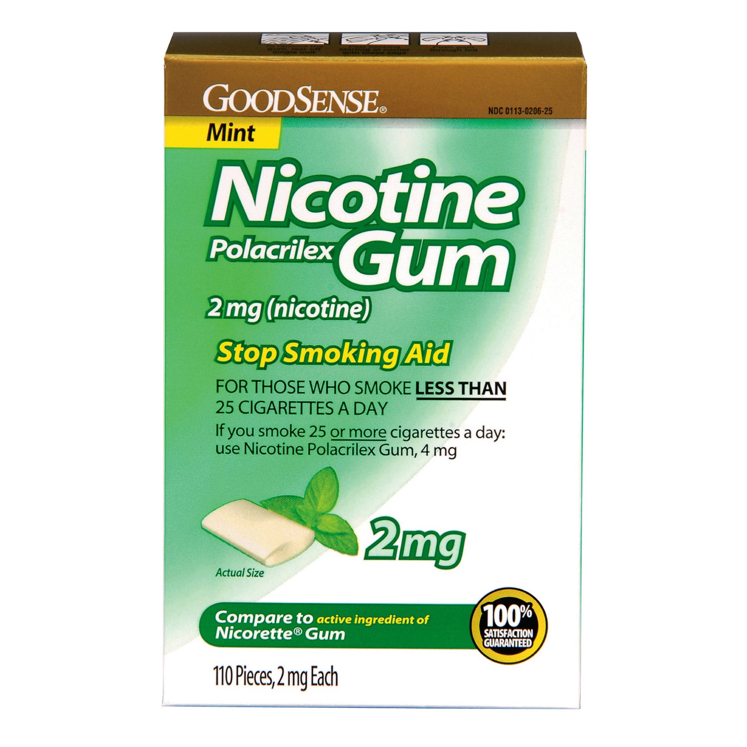 OTC Generics Nicotine Gum 2Mg Mint 110/Bx - OTC14733